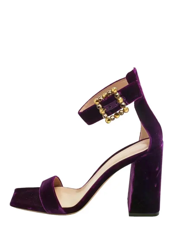 GIANVITO ROSSI Portofino Buckled Sandal - Purple