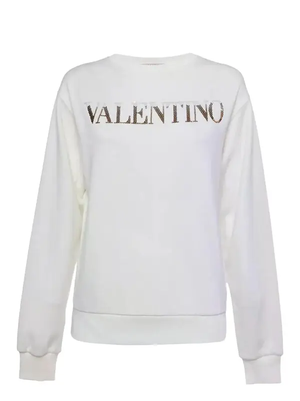 Valentino Garavani Sequin-logo Sweater - White