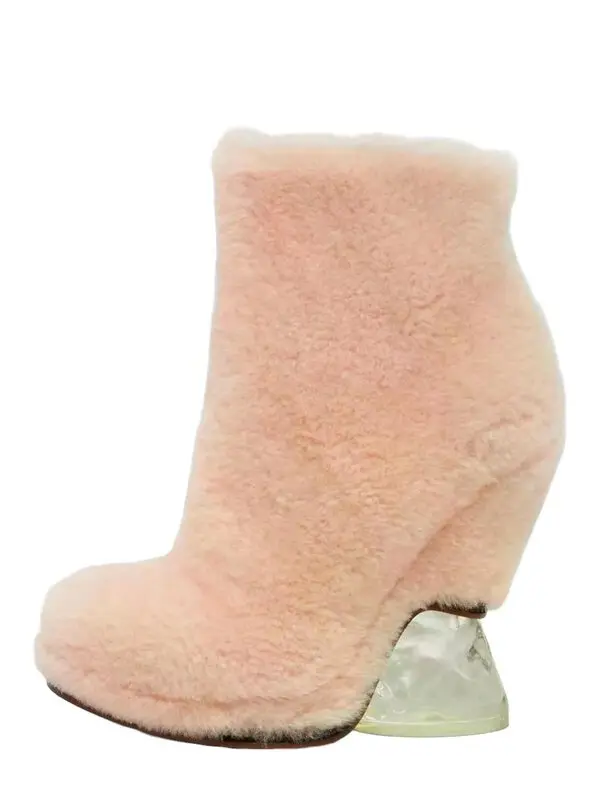 Fendi Sculpted-heel Boots - Pink