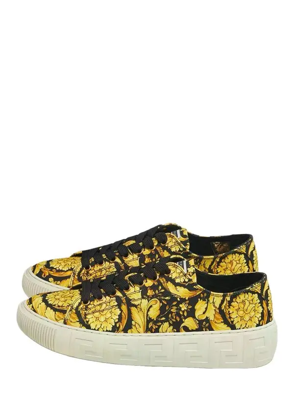 Versace Barocco-print Greca Sneakers - Yellow