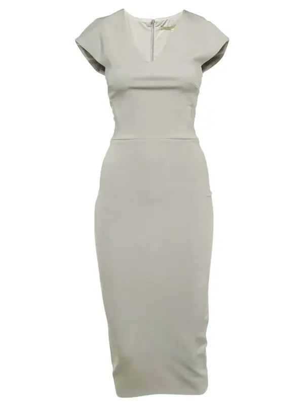 Victoria Beckham Jersey Zip Dress - Grey