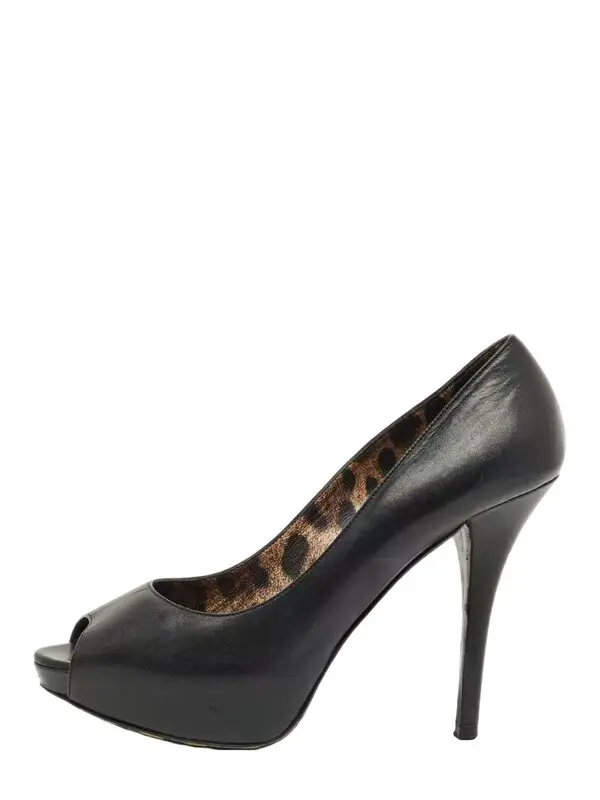 Dolce & Gabbana Leather Platform Pumps - Black