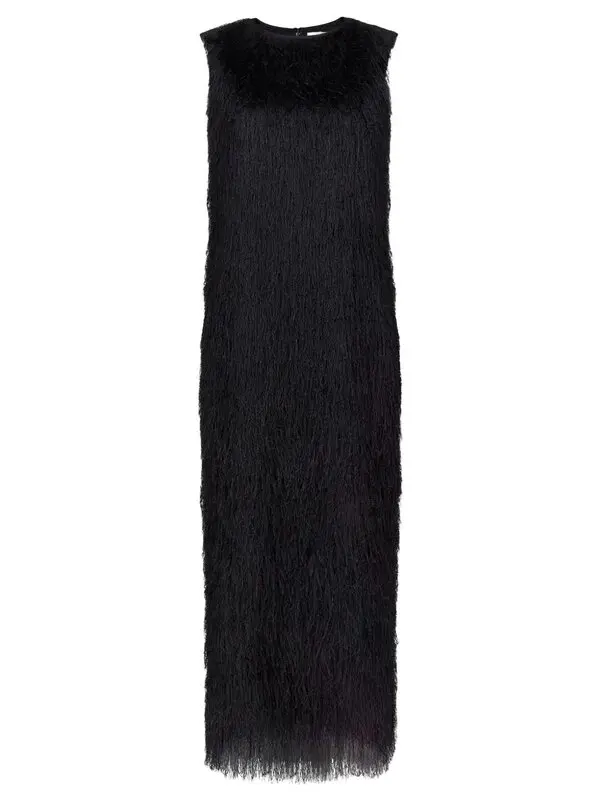 Loulou De Saison Tiwa Fringed Midi Dress - Black