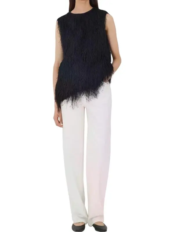 Loulou De Saison Yasmin Fringed Sleeveless Vest - Black