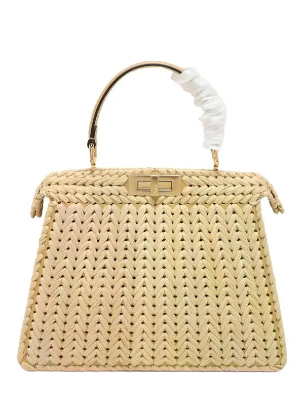Fendi Peekaboo Iseeu Woven Tote - Neutrals