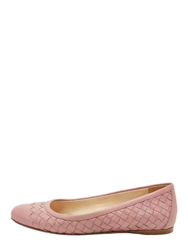 Bottega Veneta Intrecciato Leather Ballet Flats - Pink