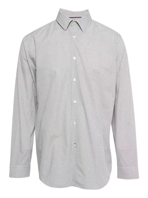 BOSS Micro-print Cotton Shirt - White