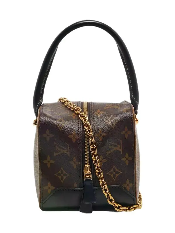 LOUIS VUITTON 2018 Reverse Monogram Canvas Square Tote Bag - Brown