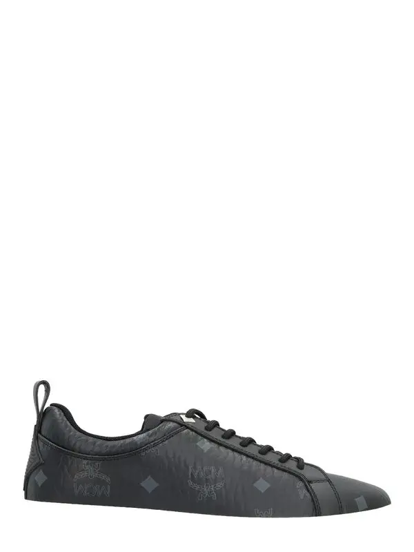 Mcm Visetos Monogram Sneakers - Black