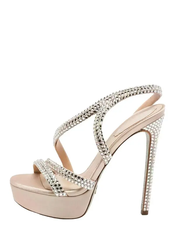 Rene Caovilla Lisa Platform Crystal Sandals - Neutrals