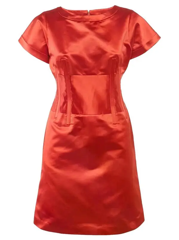Celine Satin Corset Dress - Red