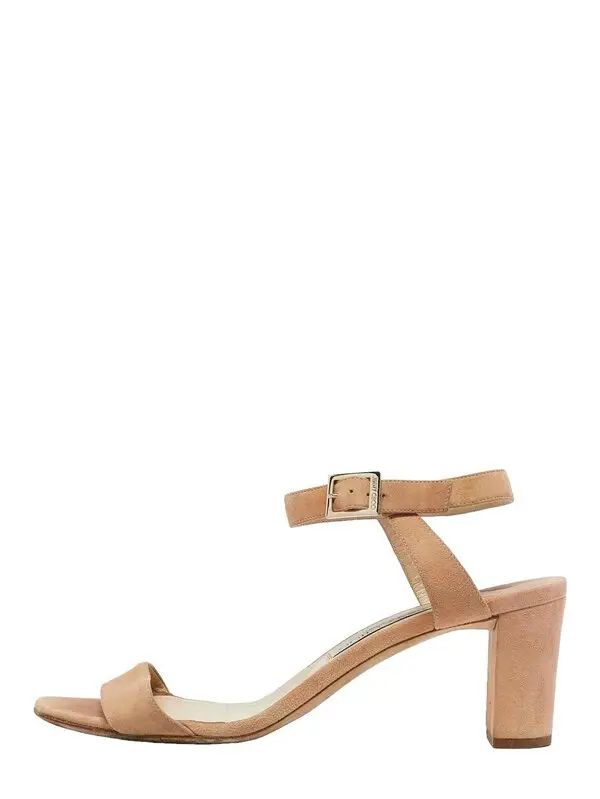 JIMMY CHOO 70mm Leather Heeled Sandals - Neutrals