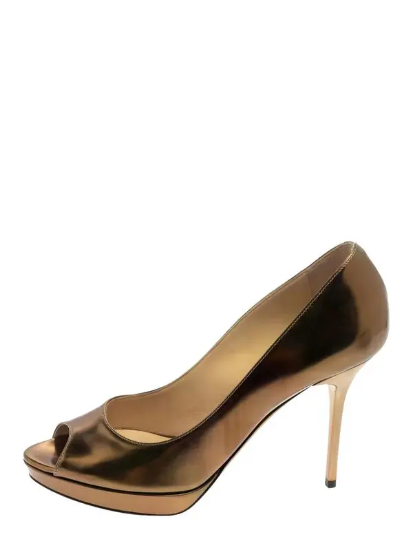 JIMMY CHOO 100mm Metallic-leather Pumps - Gold