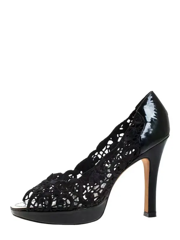Rene Caovilla 115mm Lace Pumps - Black