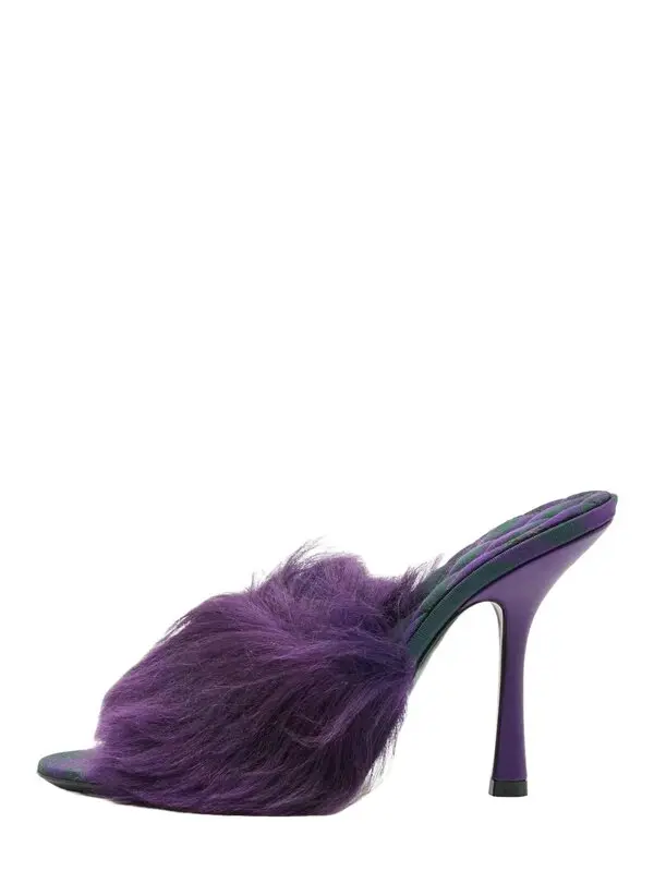 Burberry Shearling Fur Sandals - Purple