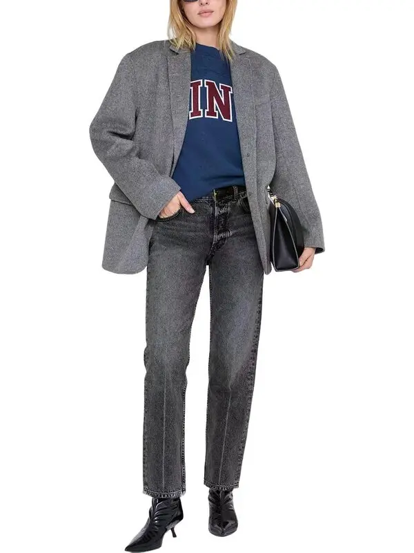 ANINE BING Logo Sweater - Blue