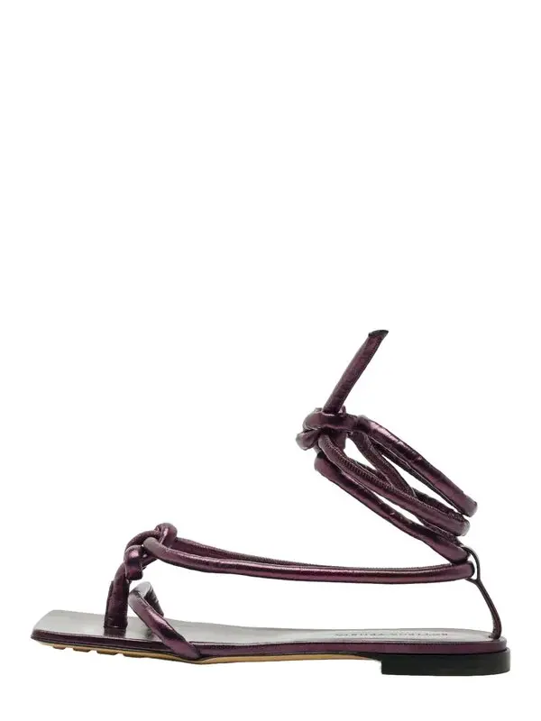 Bottega Veneta Knotted Ankle-strap Sandals - Purple