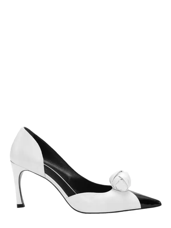 Remain Birger Christensen Knot-appliqué Leather Pumps - White