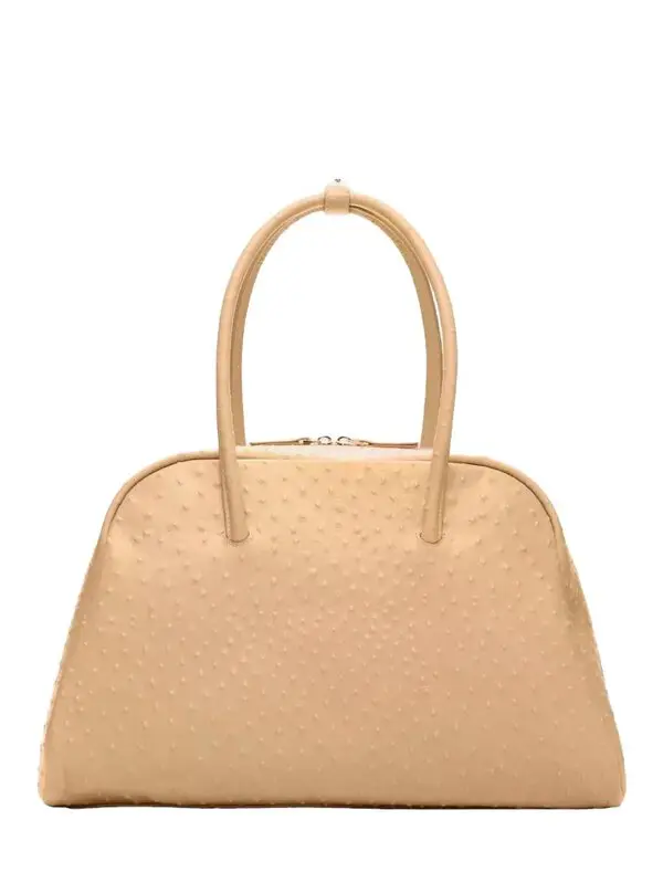Loulou De Saison Darren Textured Leather Travel Bag - Neutrals