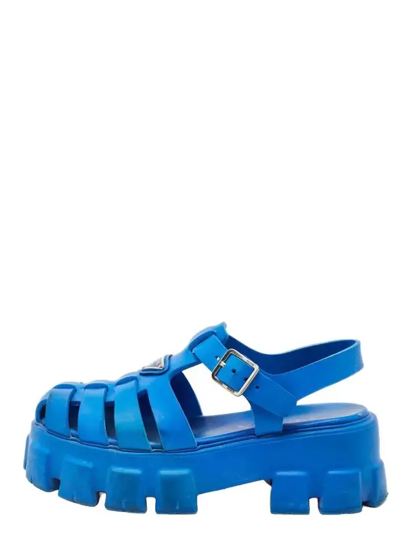 Prada Monolith Platform Sandals - Blue