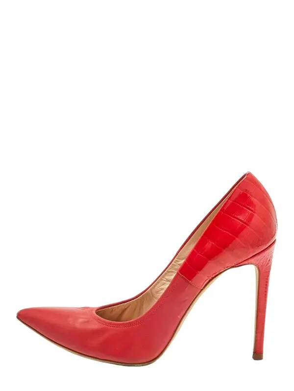 Casadei Crocodile-embossed Leather Pumps - Red