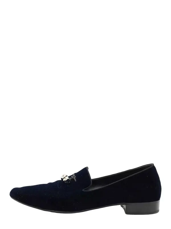 GIUSEPPE ZANOTTI Dice Charms Velvet Loafers - Blue