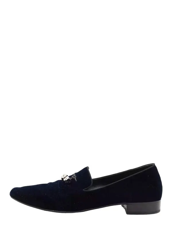 GIUSEPPE ZANOTTI Dice Charms Velvet Loafers - Blue