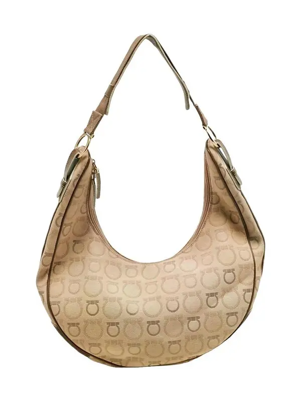 FERRAGAMO Gancini-pattern Shoulder Bag - Neutrals