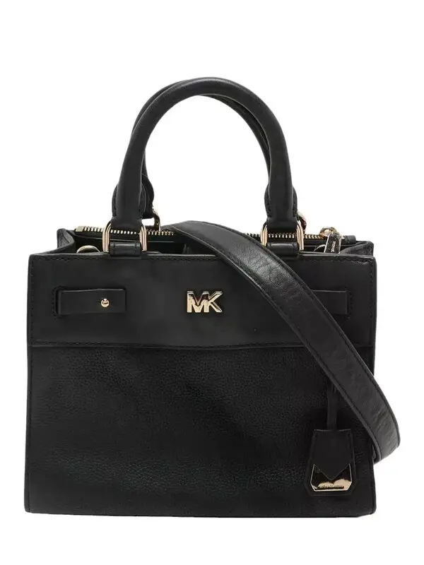 Michael Kors Logo-detail Leather Tote Bag - Black