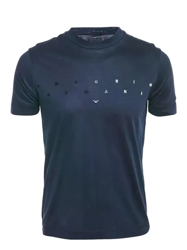 Emporio Armani Embroidered Crew-neck T-shirt - Blue