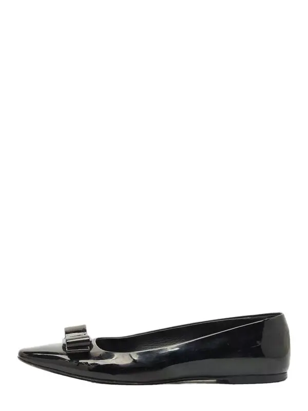 FERRAGAMO Vara Bow Detail Ballet Flats - Black