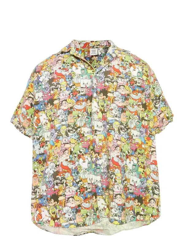 Vetements Cartoon-print Cotton Shirt - White