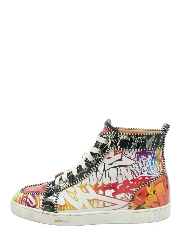 CHRISTIAN LOUBOUTIN Louis Orlato Leather Sneakers - Orange