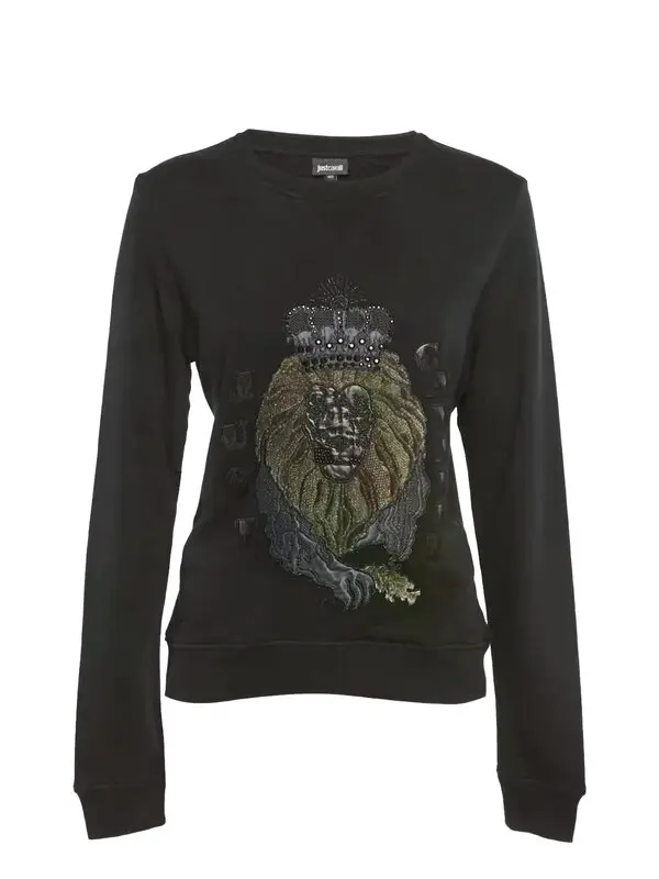 Just Cavalli Lion-embroidered Sweatshirt - Black