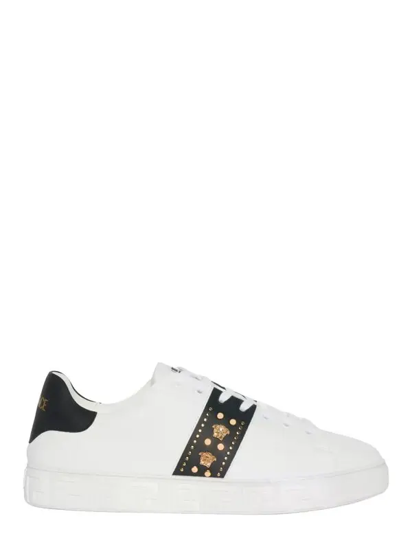 Versace Studded Medusa Sneakers - White