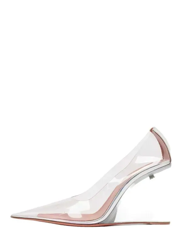 Amina Muaddi 95mm Wedge Pumps - White
