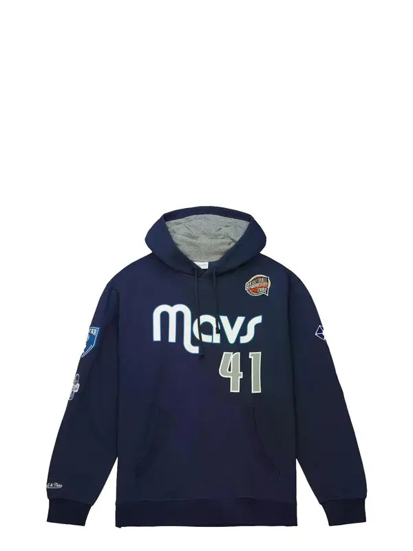 Mitchell & Ness Nba Dallas Mavericks Dirk Nowitzki Fleece Hoodie - Blue