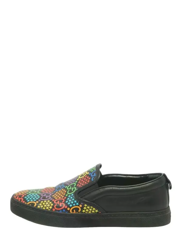 Gucci Logo-motif Leather Slip-on Sneakers - Black
