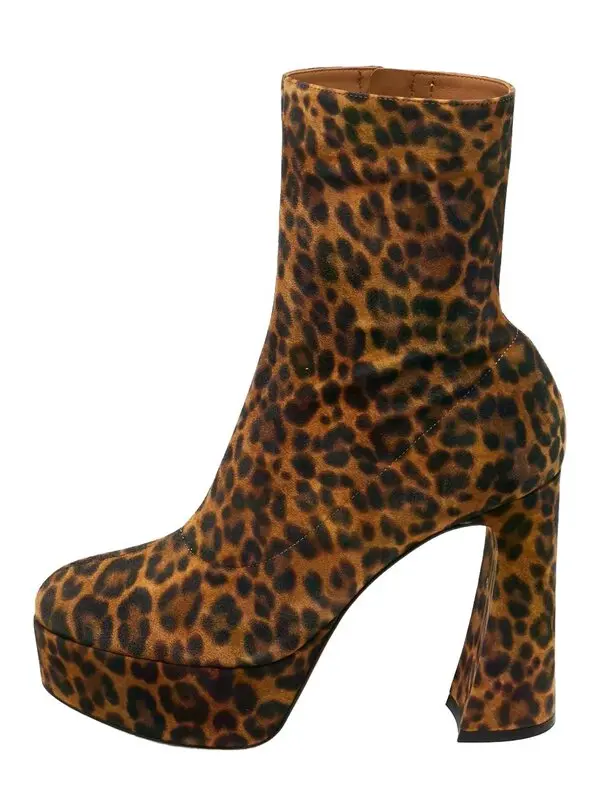 GIANVITO ROSSI Holly Leopard-print Ankle Boots - Brown