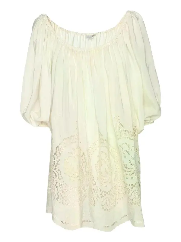 Stella McCartney Broderie-anglaise Silk Blouse - Neutrals