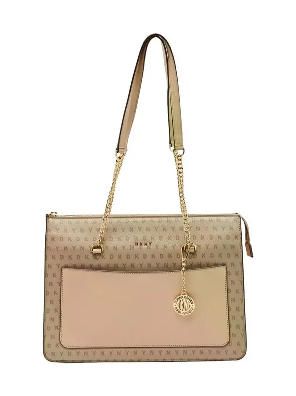 Dkny Monogram Logo-plaque Tote - Neutrals