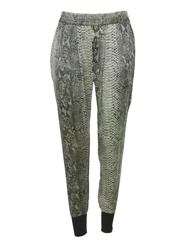 Stella McCartney Snakeskin-print Silk Trousers - Grey