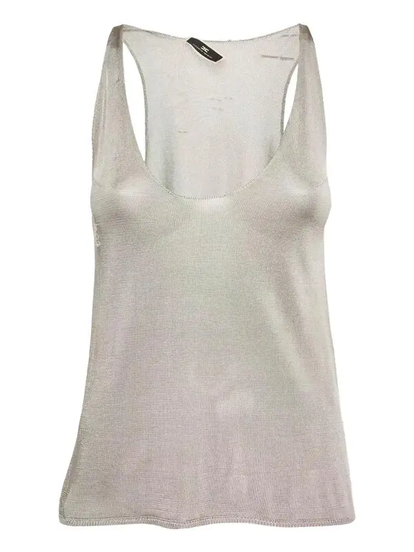 Elisabetta Franchi Ribbed-knit Tank Top - Grey