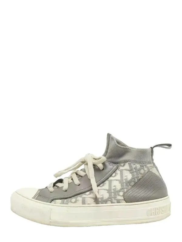 Dior Oblique Leather High-top Sneakers - Grey
