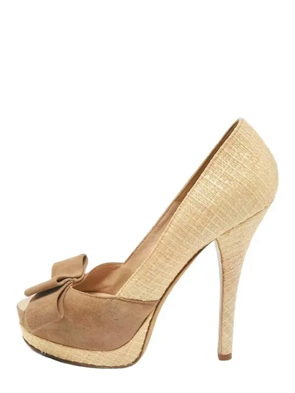 Fendi Peep-toe Bow Pumps - Neutrals