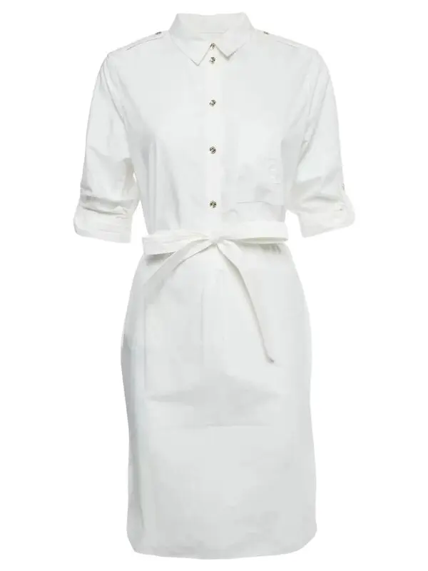 Burberry Tie-fastening Midi Dress - White