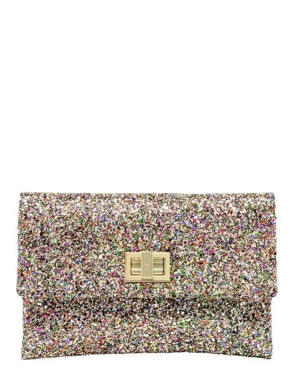 ANYA HINDMARCH Valorie Glitter Clutch - Neutrals
