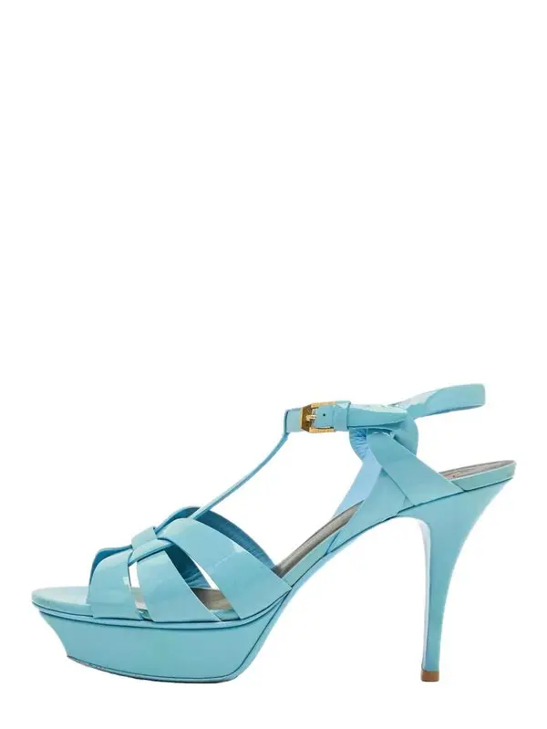 Saint Laurent Platform Heeled Sandals - Blue