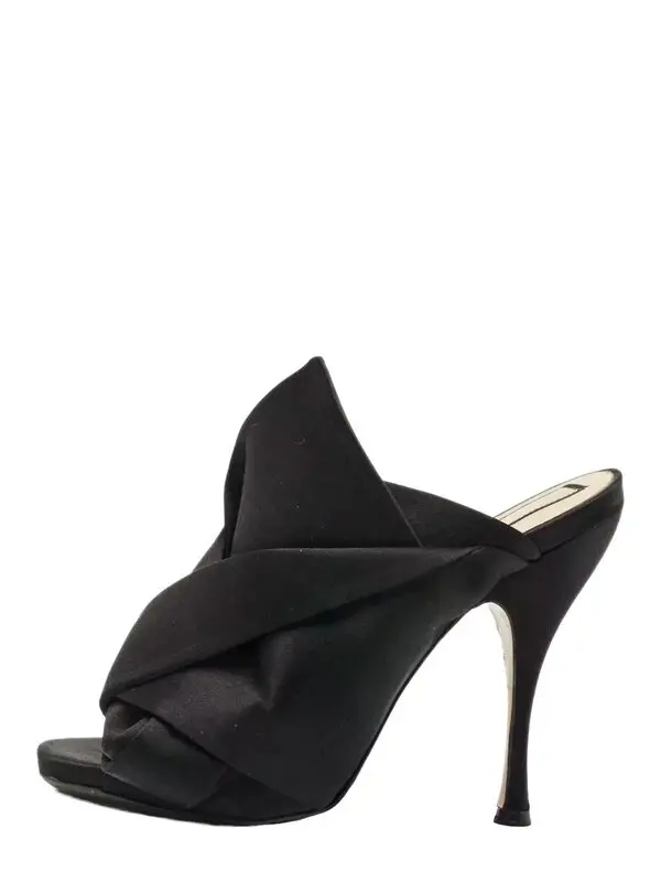 N°21 Peep-toe Mules - Black