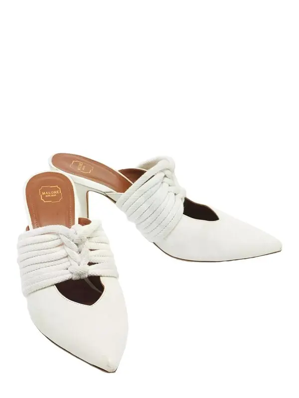 MALONE SOULIERS Leather Mules - White